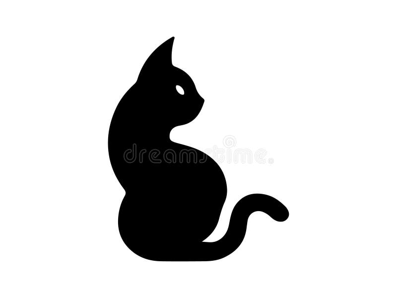 Silhouette Cat Logo Design Icon Symbol Vector Illustration Stock Vector ...