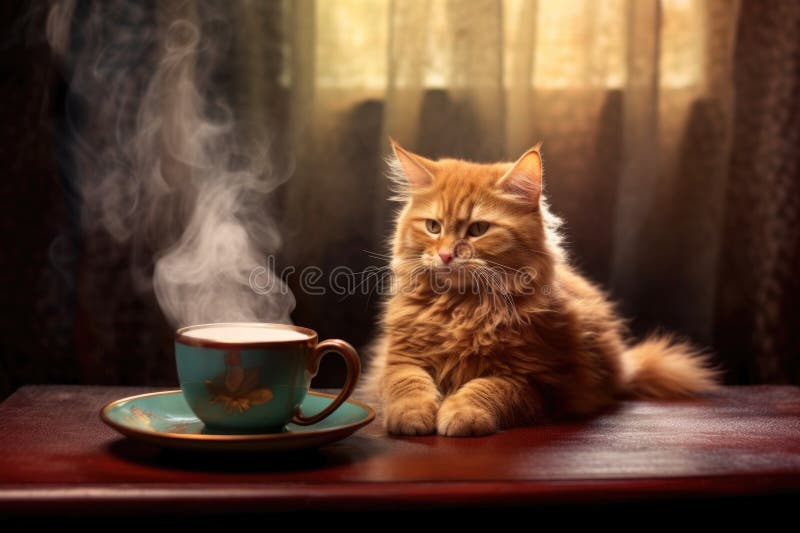 Silhouette of a Cat Stretching in Front of Sunrise Stock Illustration ...