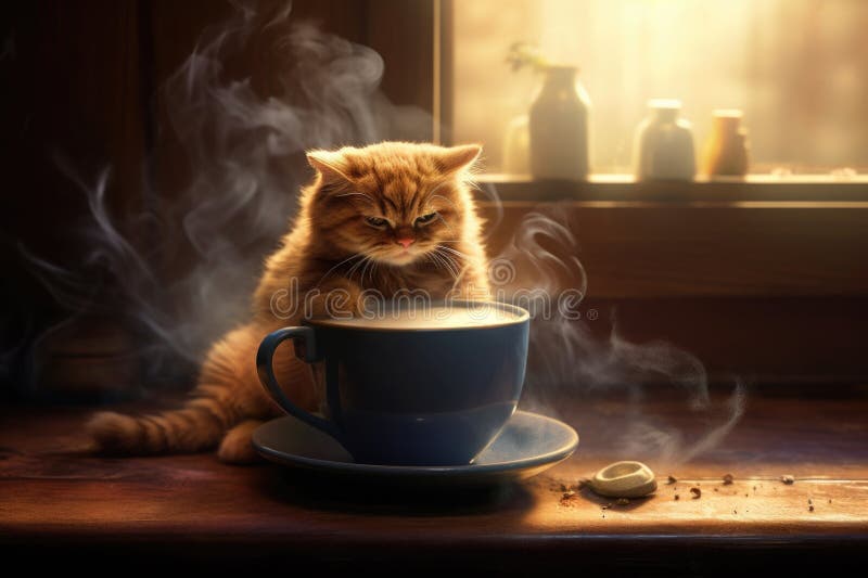 Silhouette of a Cat Stretching in Front of Sunrise Stock Illustration ...