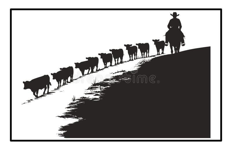 Cattle Drive Stock Illustrations – 320 Cattle Drive Stock Illustrations ...