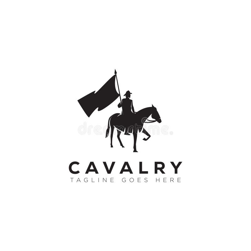 Cavalry Logo, with Man, Flag and Horse Vector Stock Vector ...