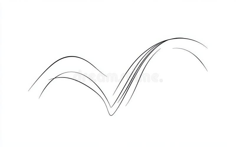 The Silhouette of a Check Icon, Created with a Single Continuous Line ...