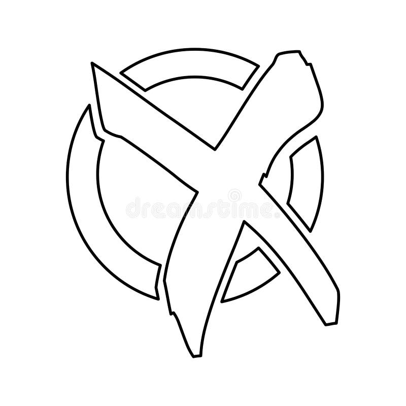 Silhouette Check Mark X Flat Icon Stock Illustration - Illustration of ...