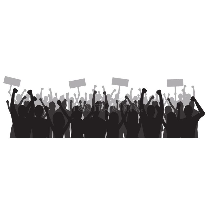 Silhouette Crowd Signs Stock Illustrations – 586 Silhouette Crowd Signs ...