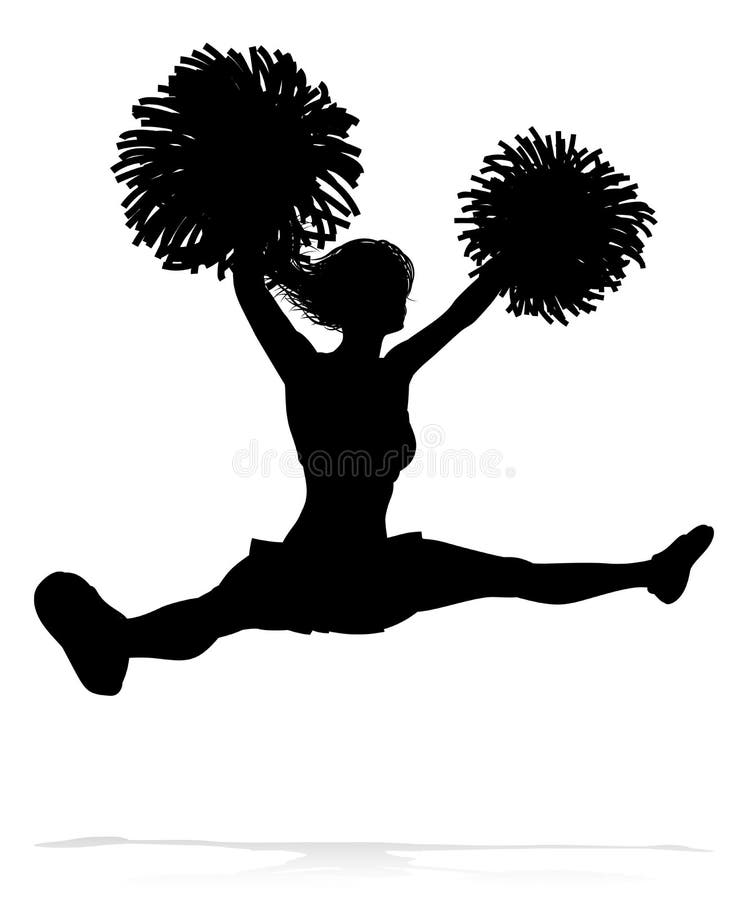 Silhouette Cheerleader stock vector. Illustration of cheer - 119679015
