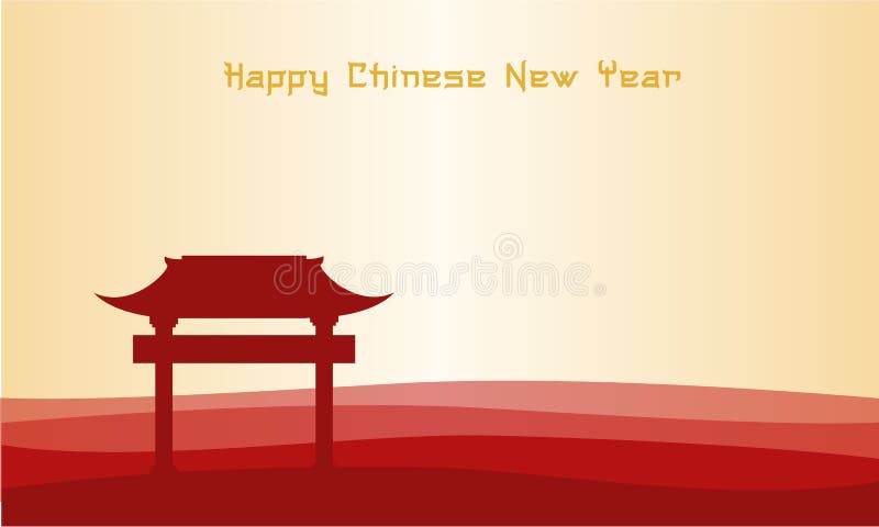 Silhouette of Chinese Theme Landscape Stock Vector - Illustration of ...