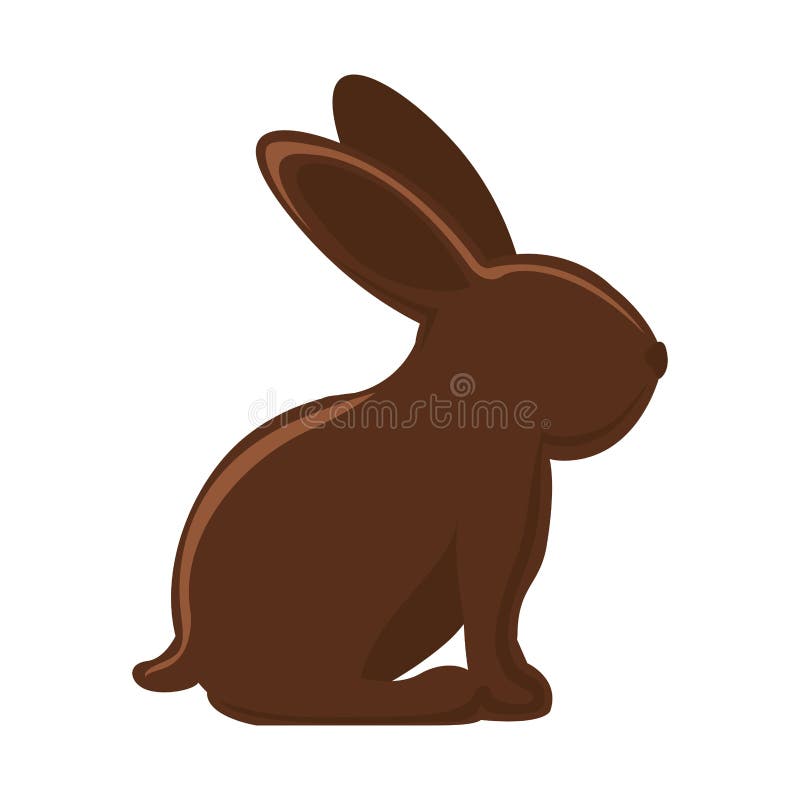 Silhouette of Chocolate Rabbit with Long Ears Stock Vector ...