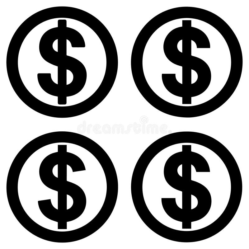 Silhouette Circular Dollar Sign Vector Design Stock Vector ...