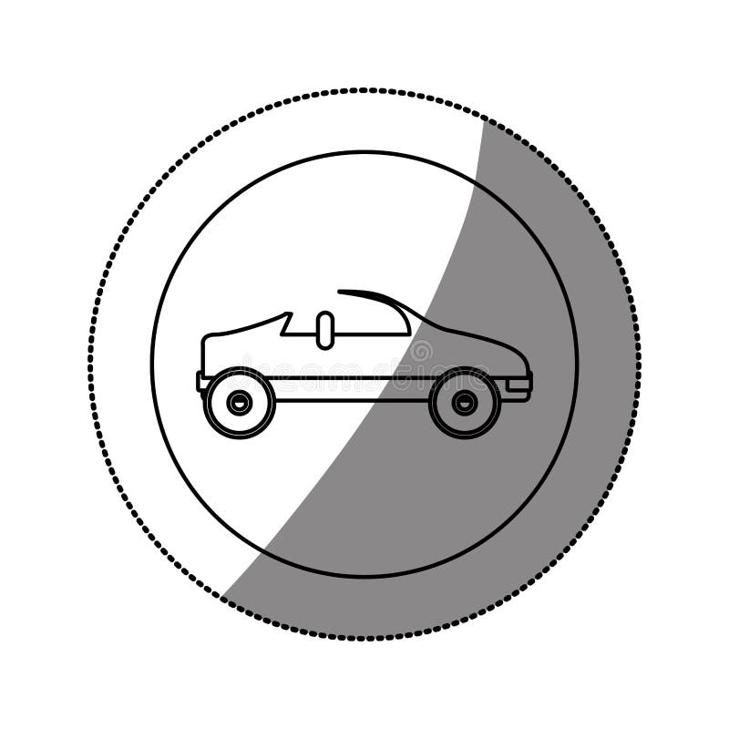 Silhouette Circular Sticker with Convertible Stock Vector ...