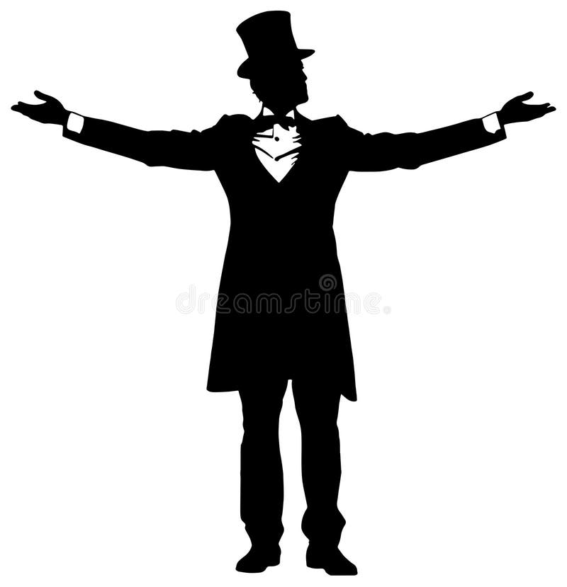 Silhouette of a Circus Ringmaster Stock Illustration - Illustration of ...