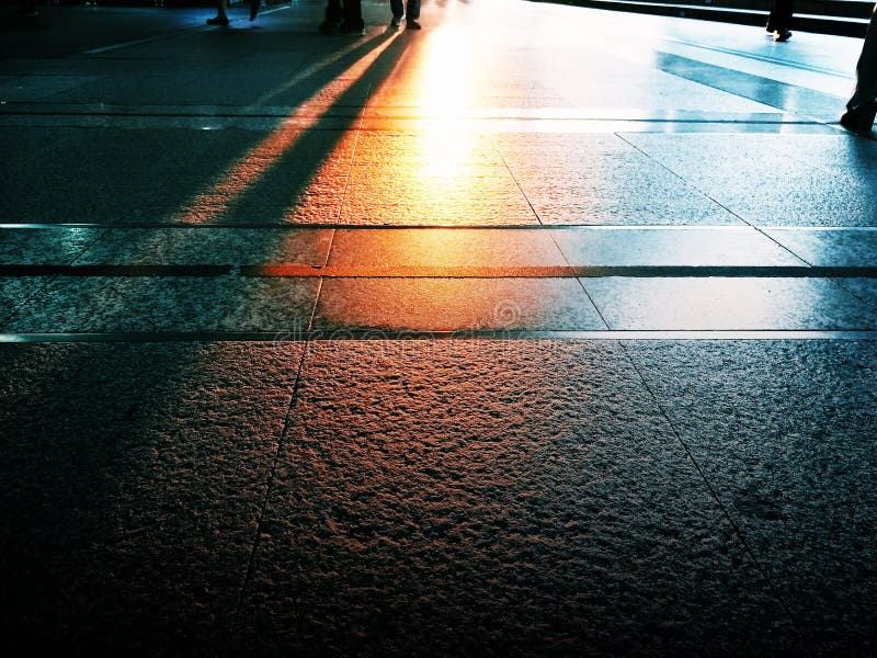 Silhouette in City, Light with Shadow in City, Stock Image - Image of ...