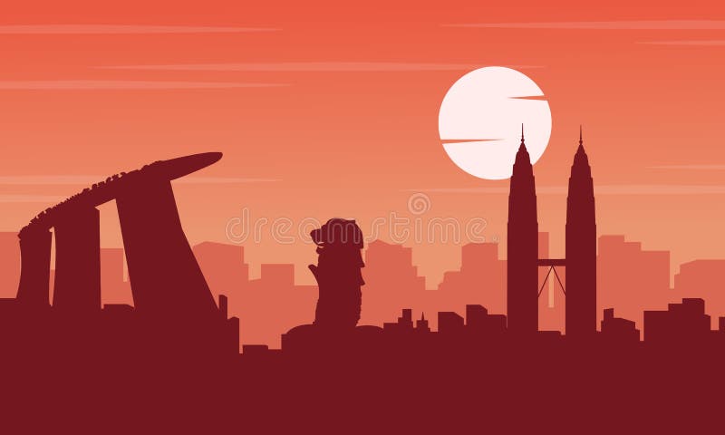 Silhouette of City Tour Scenery Stock Vector - Illustration of culture ...
