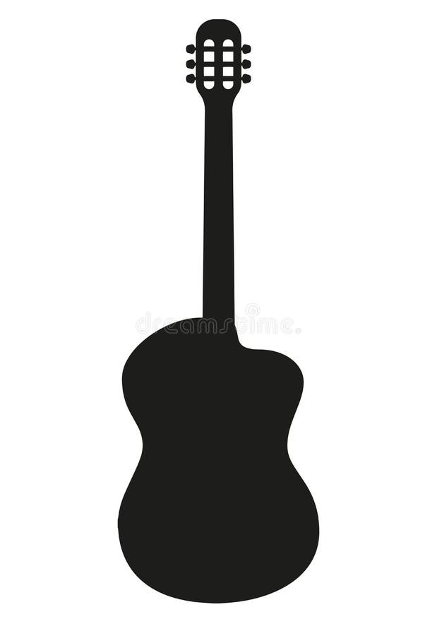 Acoustic Guitar Silhouette stock vector. Illustration of mahogany ...