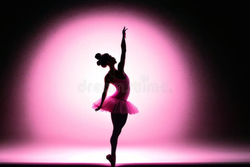 Classical Ballet Dancer with Pink Lights Background Stock Illustration ...