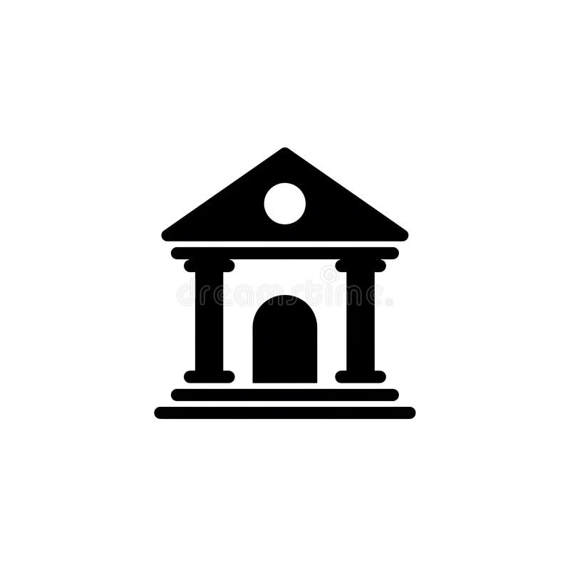 Silhouette of a Classical Building Featuring a Triangular Pediment ...