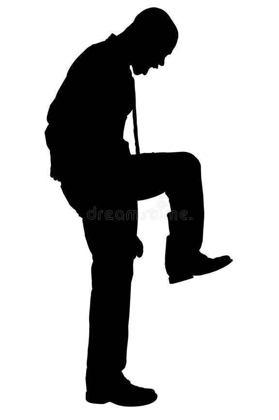 Silhouette with Clipping Path of Angry Man Stomping Stock Illustration ...
