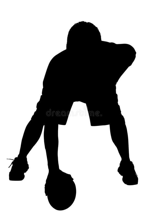 Silhouette with Clipping Path of Football Player Stock Illustration ...