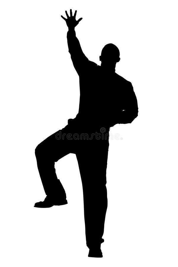Silhouette with Clipping Path of Man Falling Stock Illustration ...