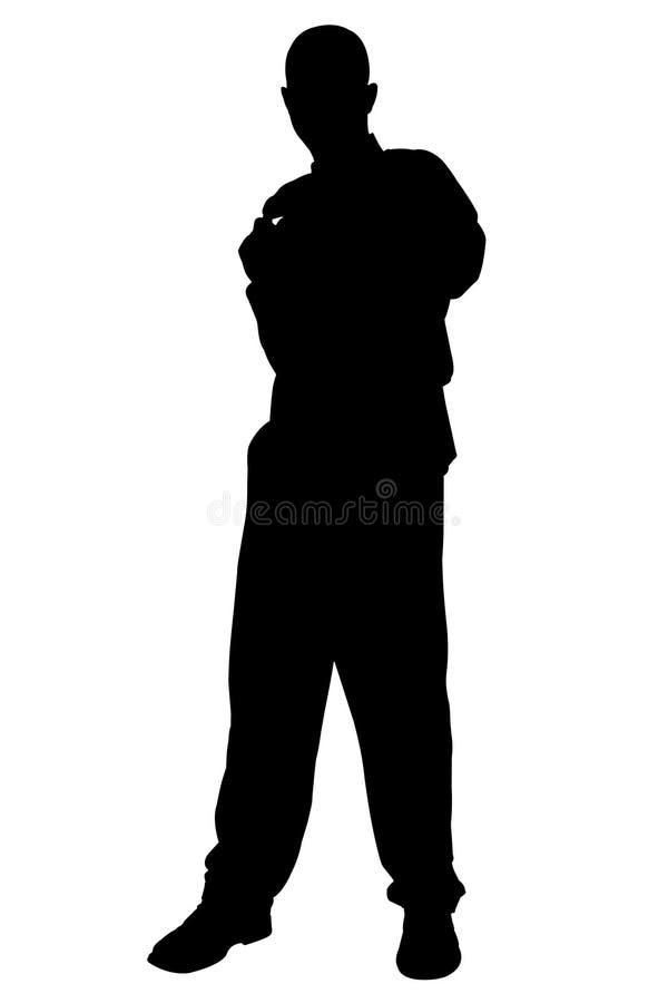 Silhouette with Clipping Path of Man Standing Stock Illustration ...