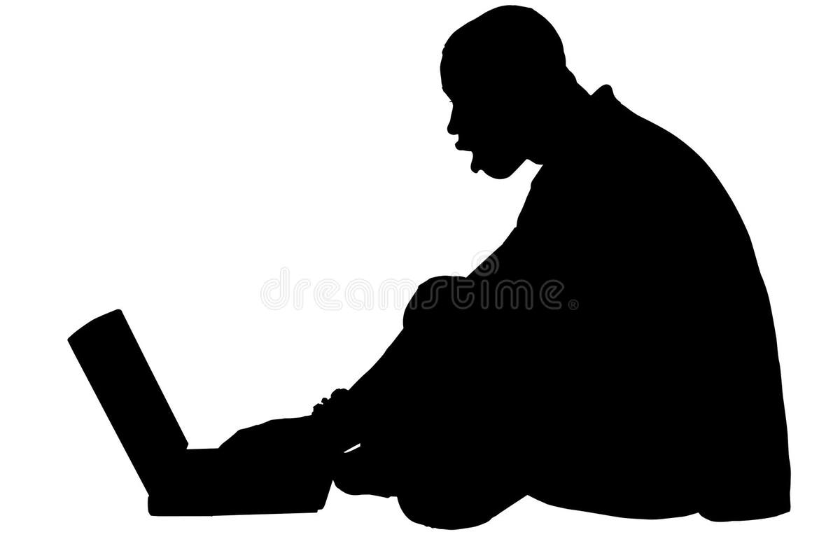 Silhouette Person Computer Stock Illustrations – 27,012 Silhouette ...