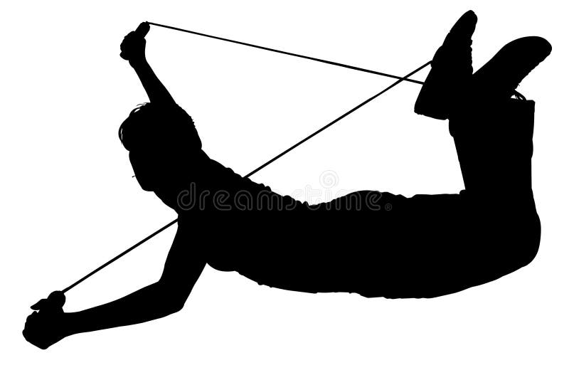 Silhouette with Clipping Path of Woman Falling with Jump Rope Stock ...