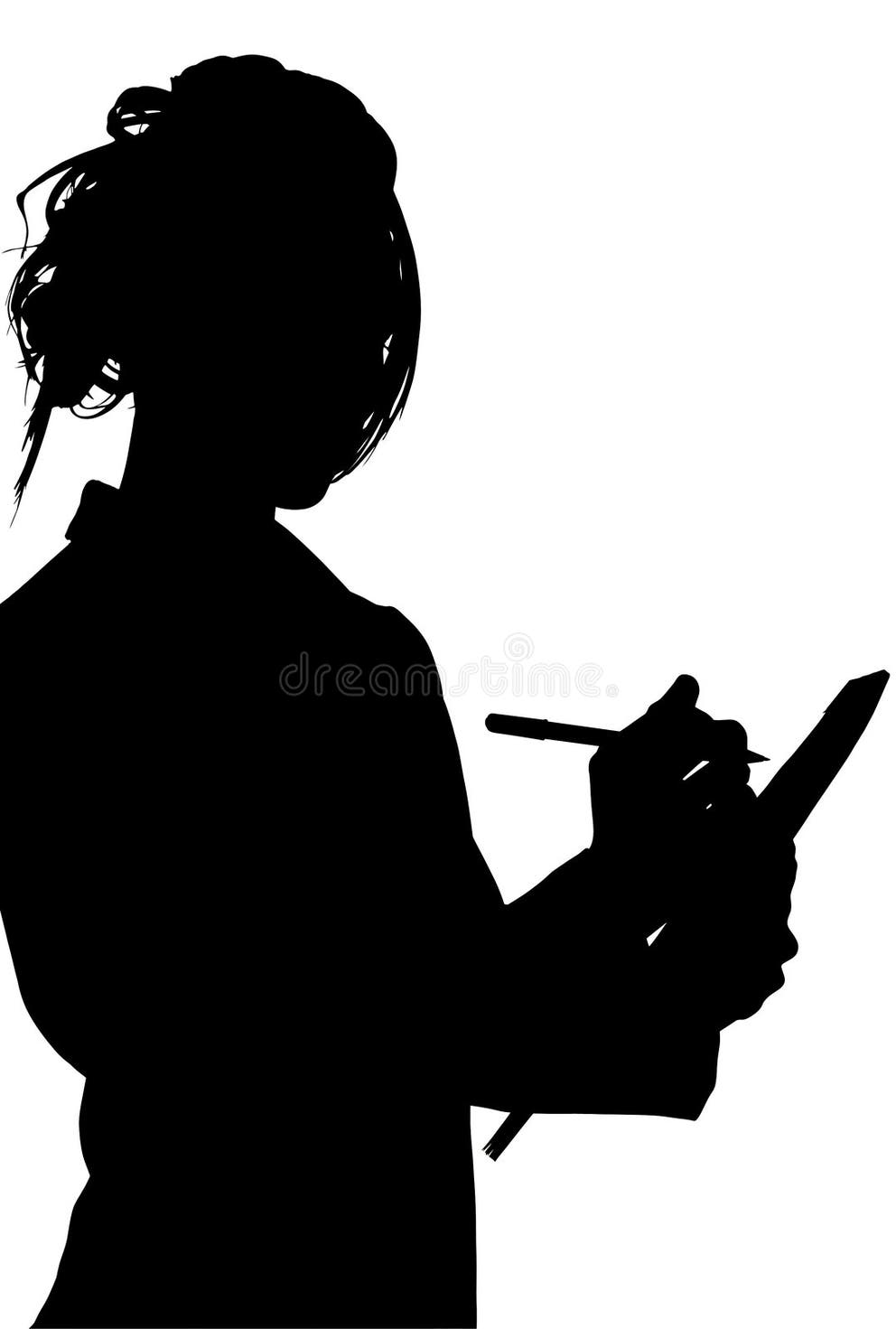 Pen Writing Silhouette Stock Illustrations – 10,960 Pen Writing ...