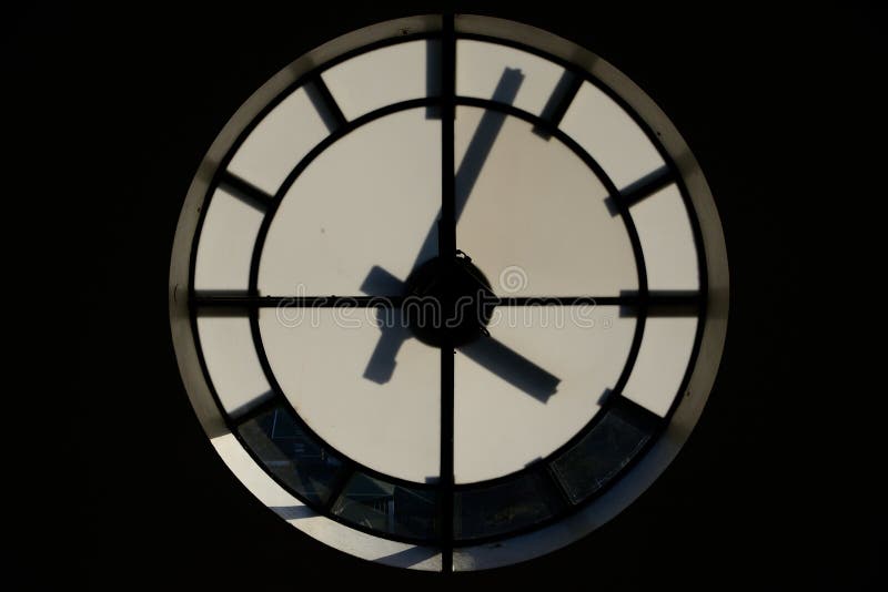 The Silhouette of the Clock. Stock Photo - Image of clock, indoors ...