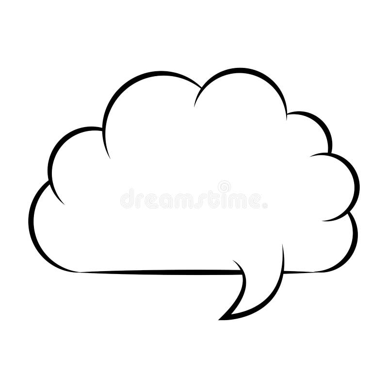 Silhouette Cloud Callout with Cumulus Stock Illustration - Illustration ...