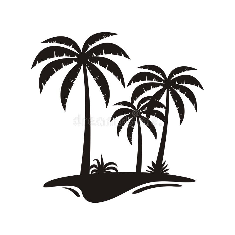 Silhouette of Coconut Trees Vector Illustration Stock Vector ...