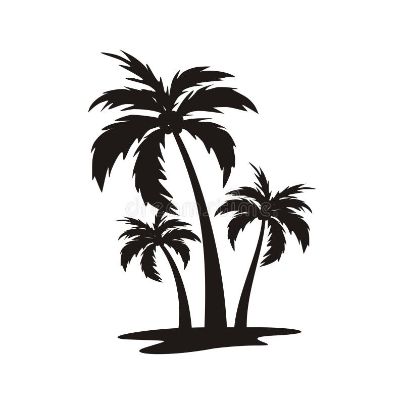 Silhouette of Coconut Trees Vector Illustration Stock Vector ...