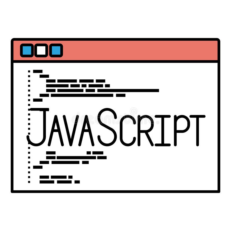 Silhouette Color Sections Of Programming Window With Code Javascript Stock Vector Illustration