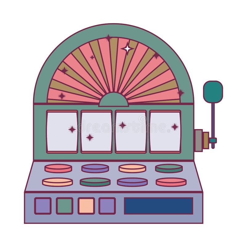 Silhouette Color Slot Machine with Button Panel Stock Vector ...