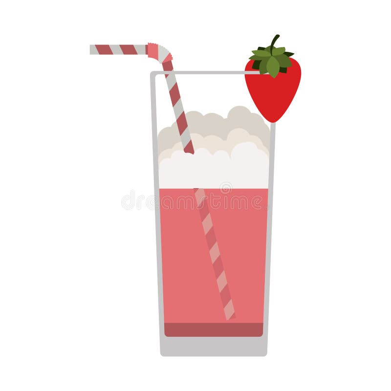 Silhouette Colorful with Strawberry Drink Stock Vector - Illustration ...
