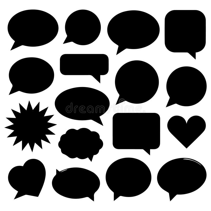 Silhouette Comic Speech Bubbles Vector Design Stock Vector ...