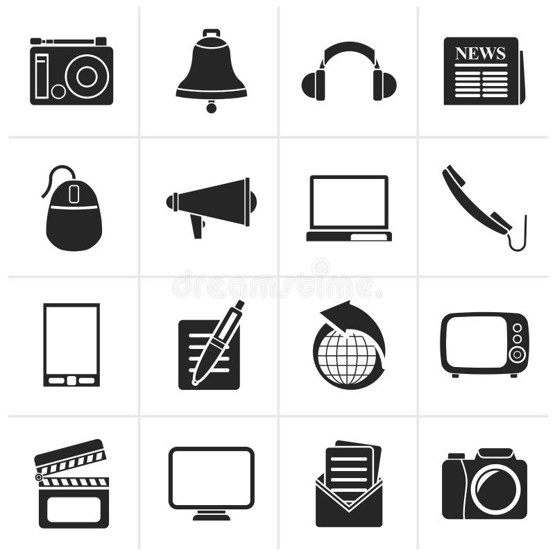 Silhouette Communication Channels and Social Media Icons Stock Vector ... Silhouette Communication Channels and Social Media Icons Stock Vector ...
