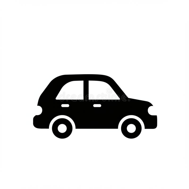 Silhouette of a Compact Car, Side View Stock Illustration ...