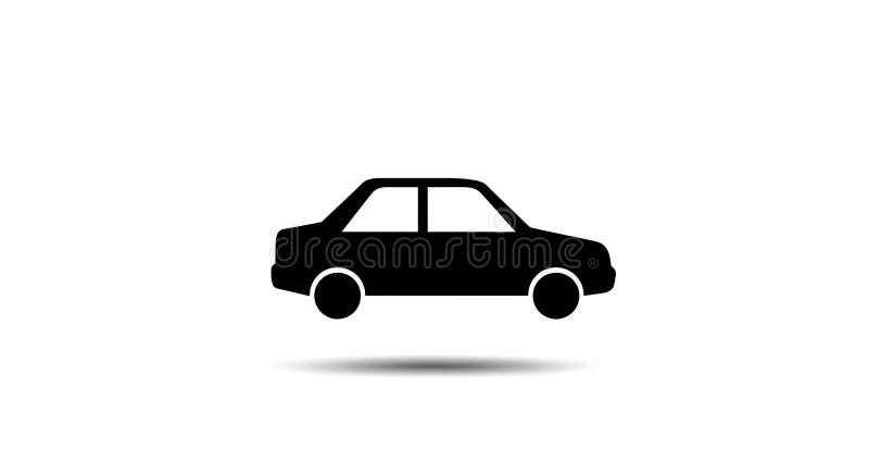 Silhouette of a Compact Car on a White Background. the Image Features a ...
