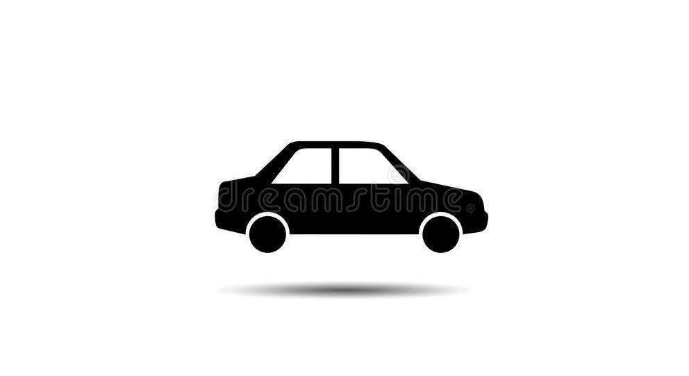 Silhouette of a Compact Car on a White Background. the Image Features a ...