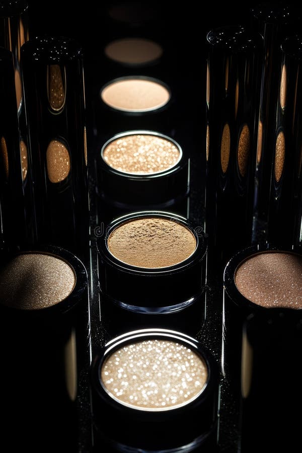 Silhouette of Compact Powder and Foundation Bottles Stock Illustration ...