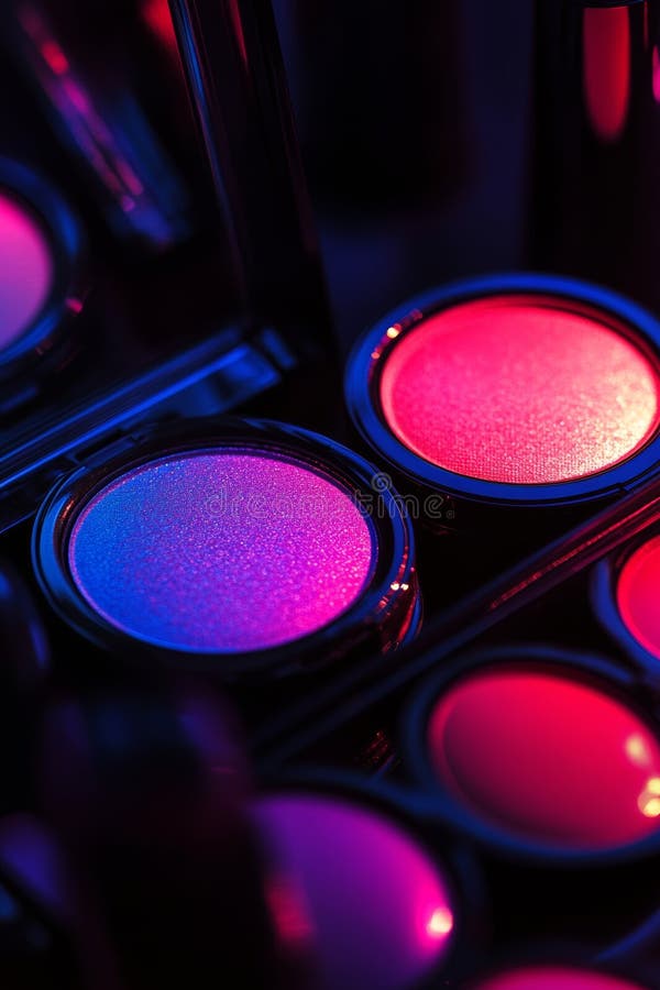 Silhouette of Compact Powder and Lipsticks in a Symmetrical Layout with ...