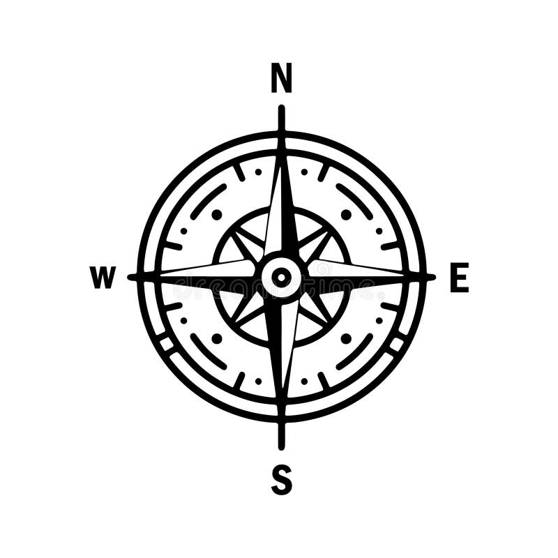 Silhouette of Compass Vector Illustration Stock Vector - Illustration ...