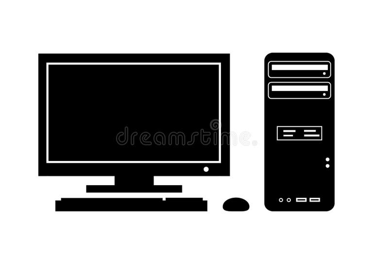 Computer Technology Silhouette Stock Illustrations – 101,183 Computer ...
