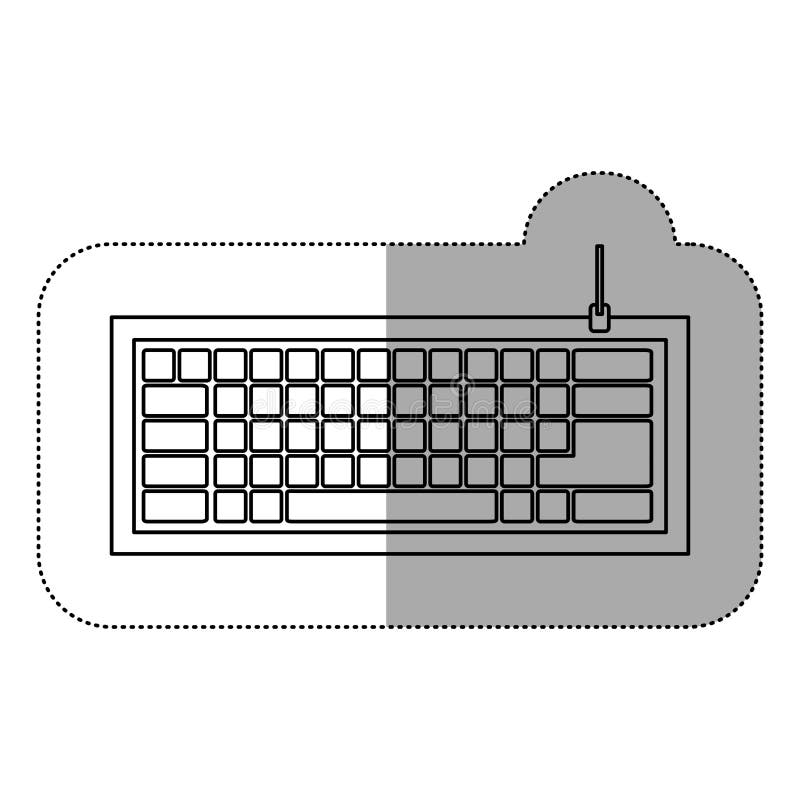 Silhouette Computer Keyboard Icon Stock Illustration - Illustration of ...