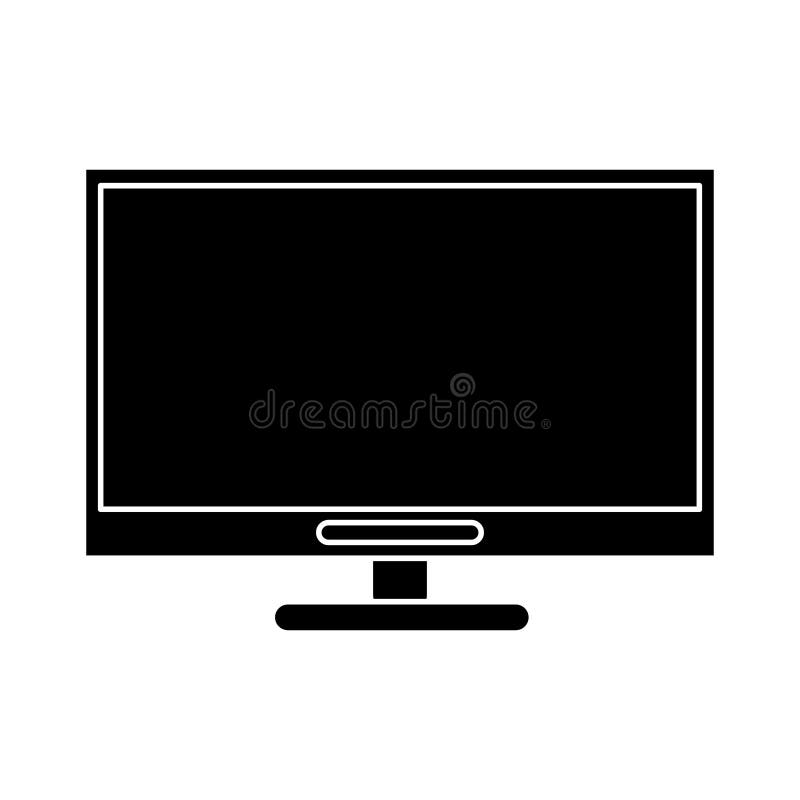 Silhouette Computer Technology Work Device Stock Vector - Illustration ...