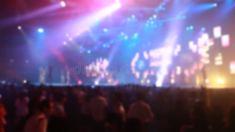 Silhouette of a Concert Crowd in Front of the Stage during a Concert ...