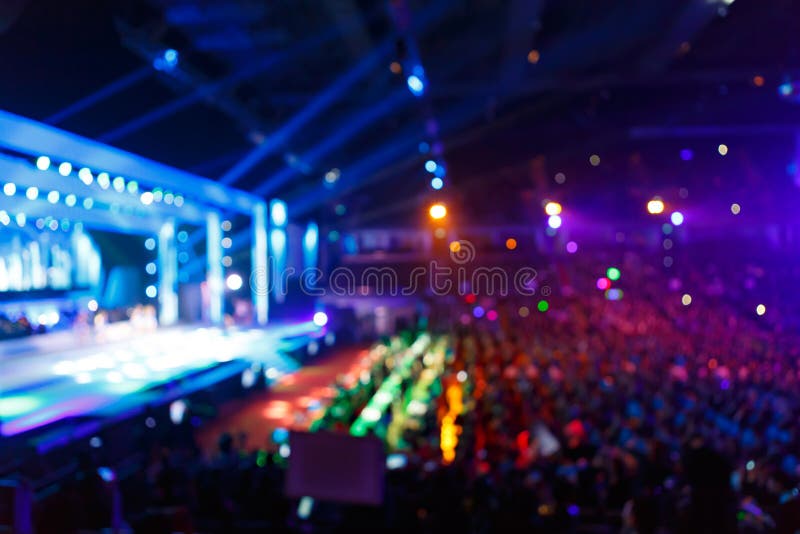 Silhouette Concert in Front of Stage Stock Image - Image of nightclub ...