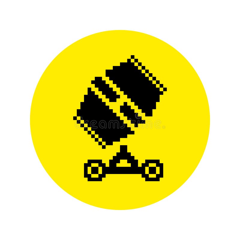 Silhouette of Concrete Mixer Icon in Pixel Style Stock Illustration ...