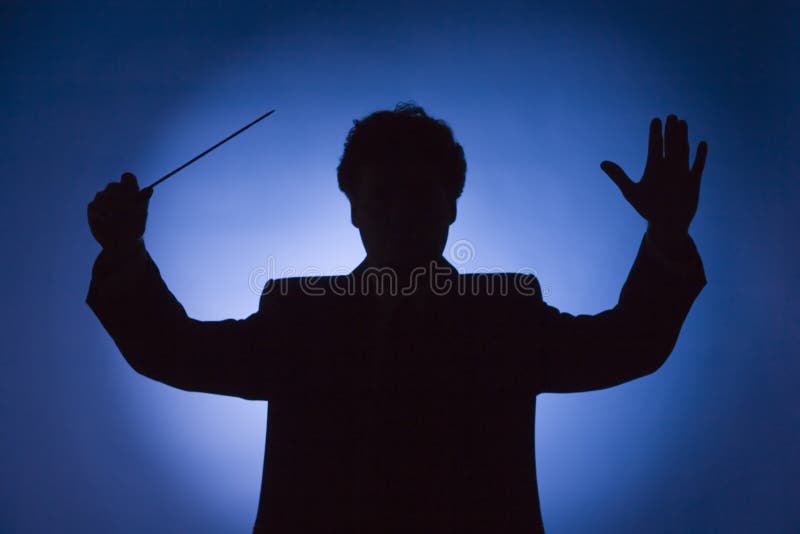 Silhouette of conductor stock photo. Image of head, firm - 1245574