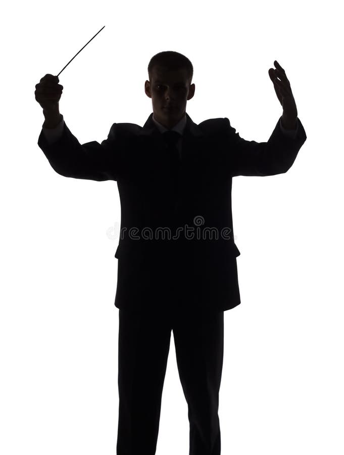 Silhouette of conductor stock image. Image of company - 1245645