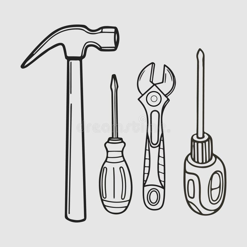 Illustrator Silhouette Construction Tools Stock Illustrations – 109 ...